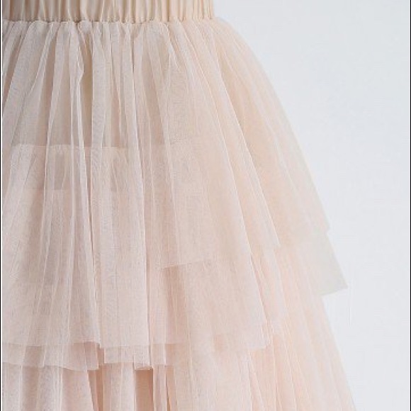 Chicwish Skirts Chicwish Love Me More Layer Tulle Skirt Nude Pink Poshmark